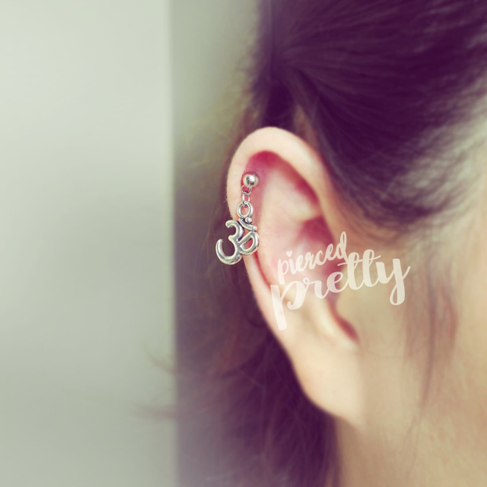 Om Dangle Cartilage Earring, Helix Earring, 20g 16g Ear Cartilage ...