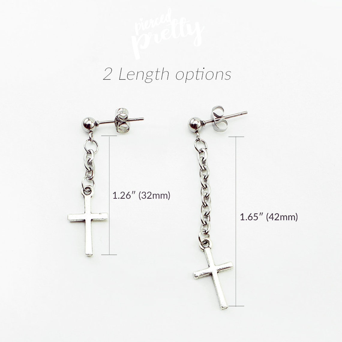 Cross Chain Earring, Helix Earring, 20g 16g Ear Cartilage Chain Jewelry ...
