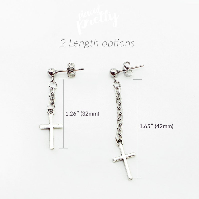 Cross chain earring helix earring 20g 16g ear cartilage | Etsy