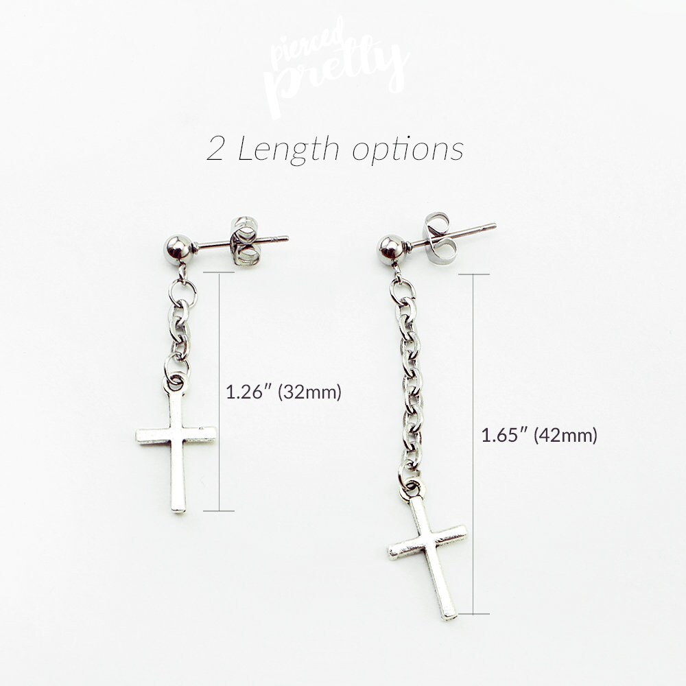 Cross chain earring helix earring 20g 16g ear cartilage | Etsy