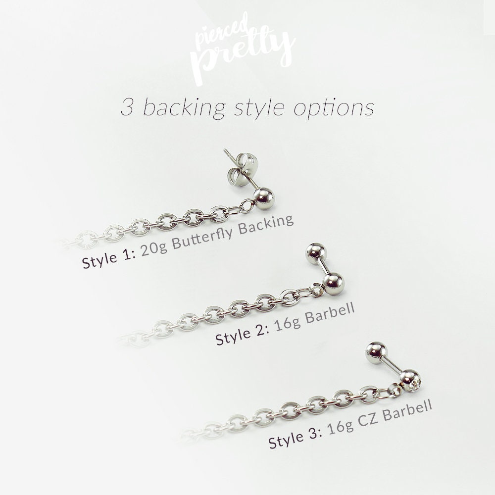 Cross Chain Earring Helix Earring 20g 16g Ear Cartilage - Etsy Canada