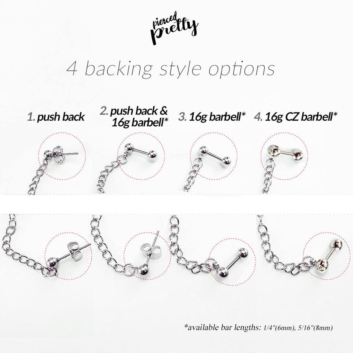 Pearl Helix to Lobe Chain Earringpearl Two Hole Chain - Etsy