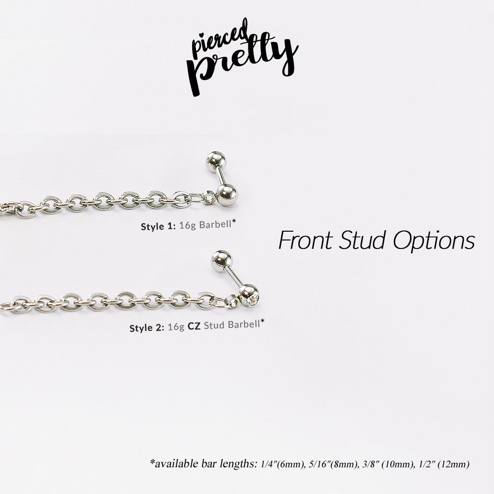 16g Conch Double Chain Earring Conch Hoop Earring Helix - Etsy