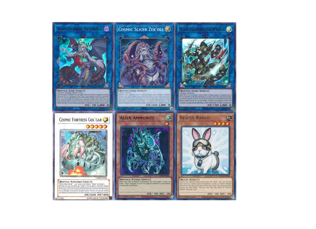 Yugioh Alien 2023 Deck Cosmic Fortress Gol'gar Reptilianne Echidna NM ...