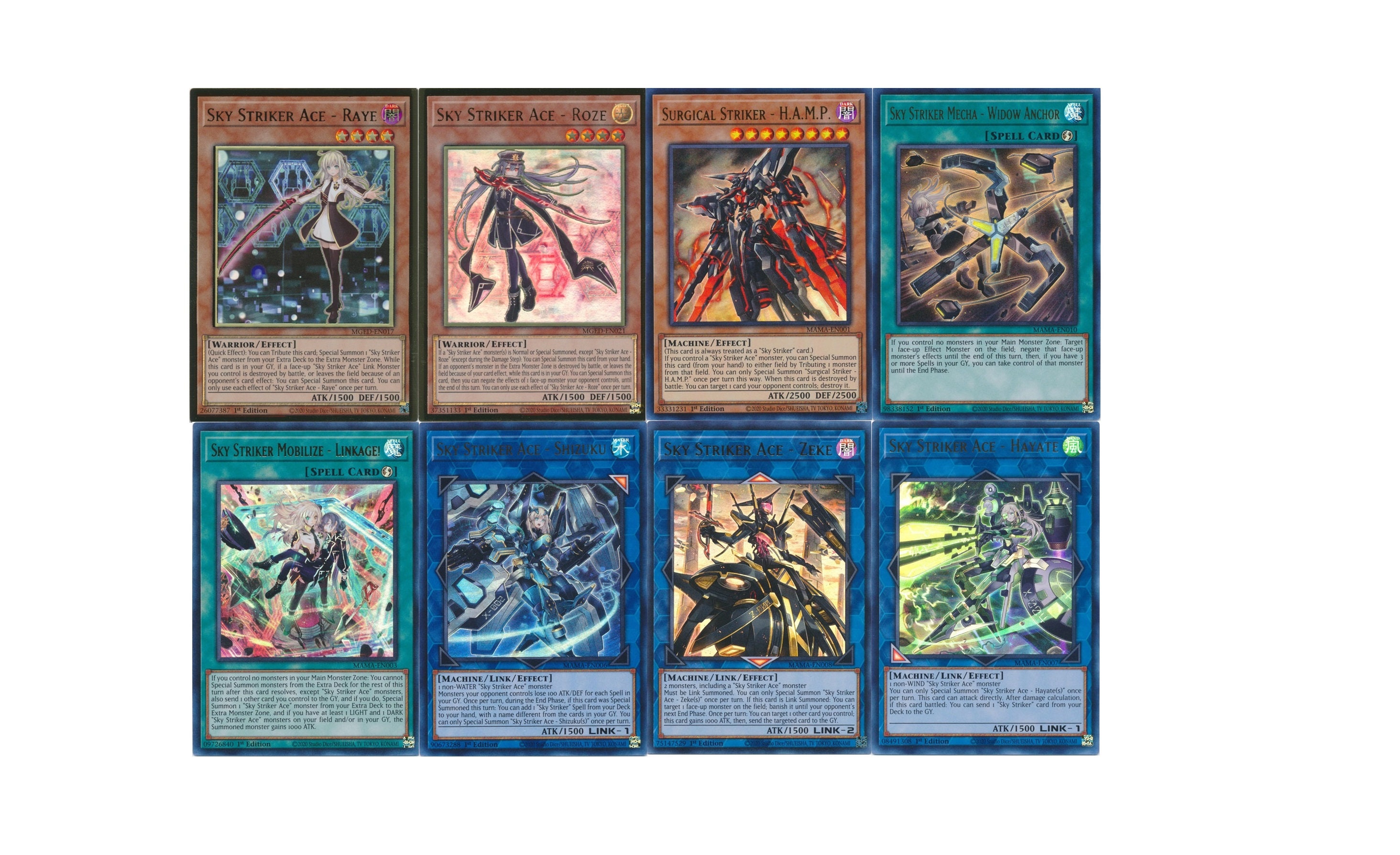 Yugioh Sky Striker 2023 Deck Ace Shizuku Widow Anchor Moblize Linkage ...