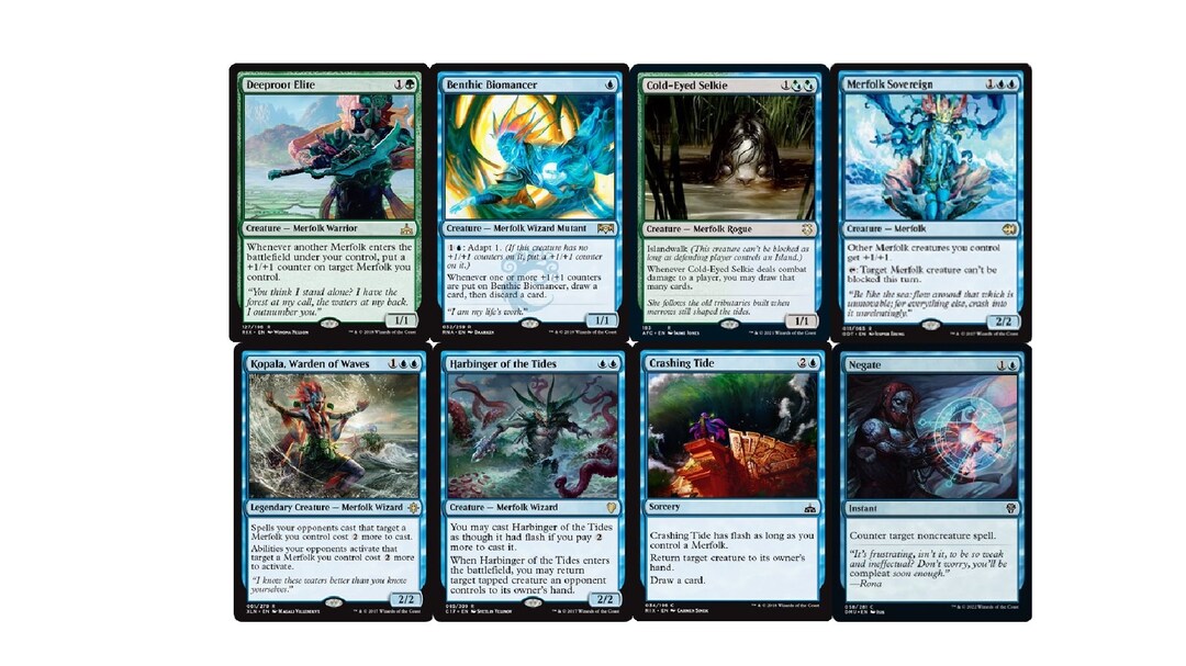 MTG Simic Merfolk Deck Deeproot Elite Sovereign Harbinger Tides Magic ...