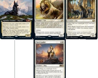 Dogs & Cats 100 Card Magic the Gathering Commander Deck-mythic-rare-rin ...
