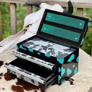 Custom Cow Print Jewelry Toolbox - Etsy
