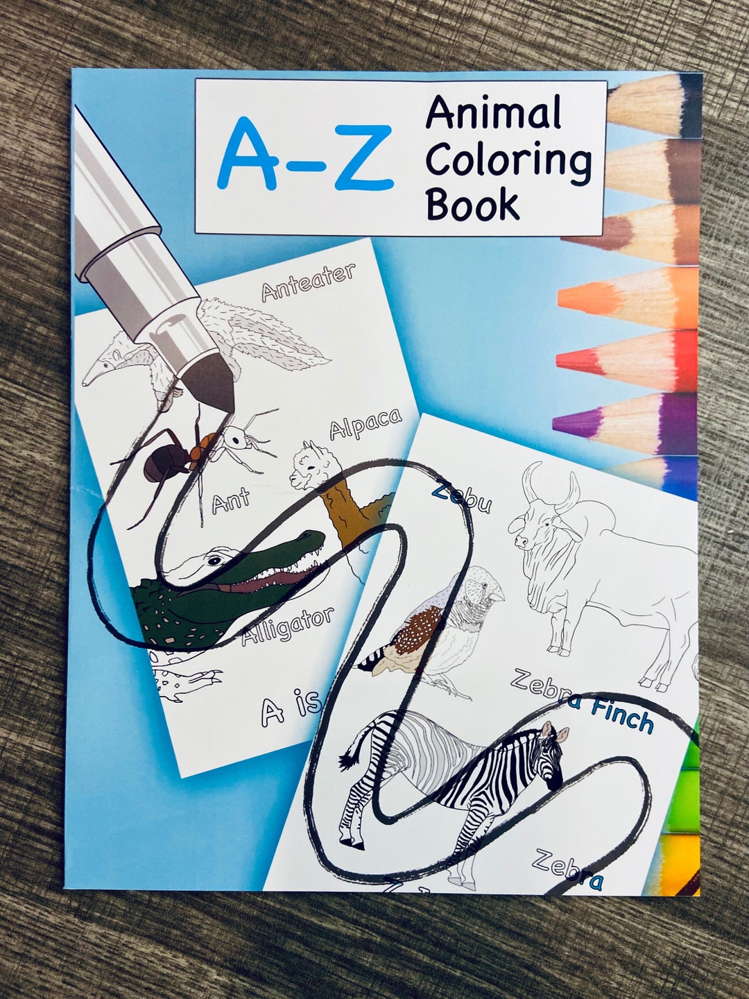 A-Z Animal Coloring Book | Physical Book - Etsy