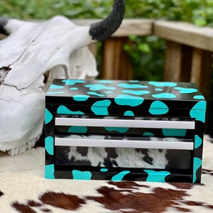 Custom Cow Print Jewelry Toolbox - Etsy