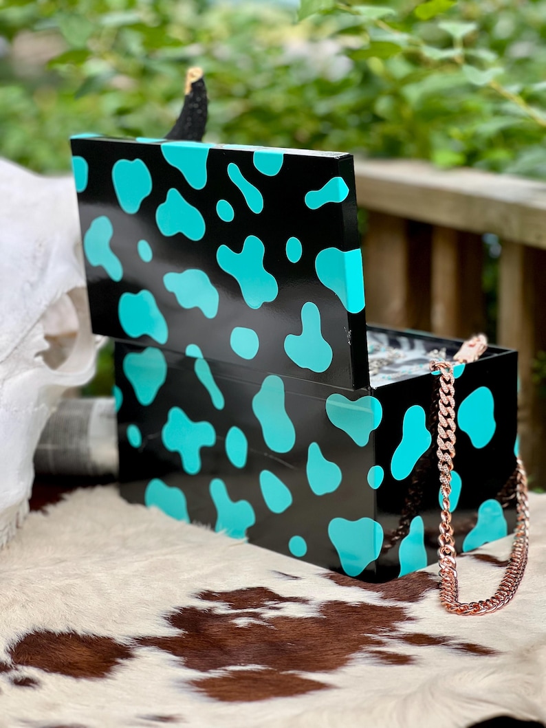 Custom Cow Print Jewelry Toolbox - Etsy