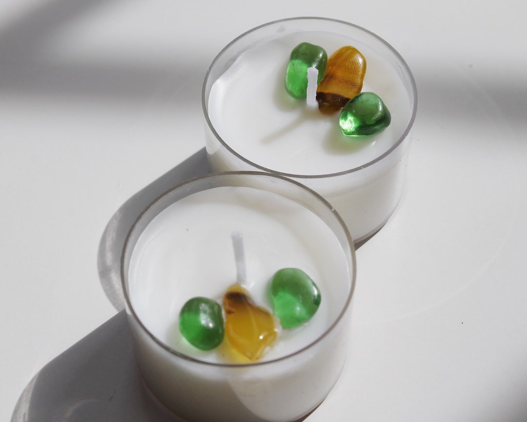 Crystal Candle | Agate Chipped Crystal Tea Candle| Gift for Her ...