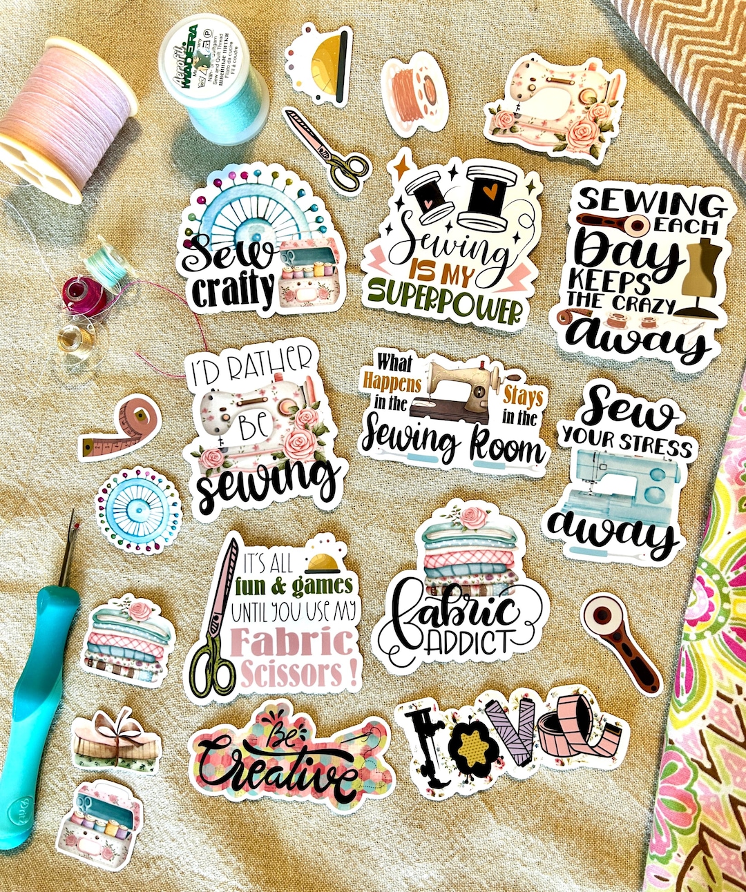 Sewing Stickers, Sewing Sticker Pack, Sewing Gift, Quilting Sticker ...