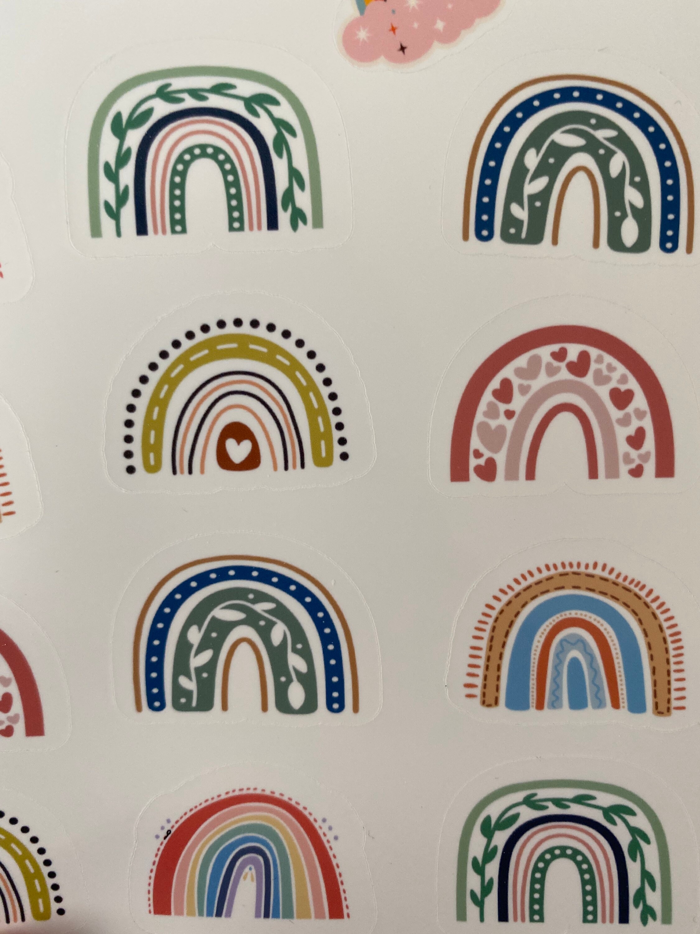 Boho Rainbow Stickersrainbow Sticker Sheet Artsy | Etsy