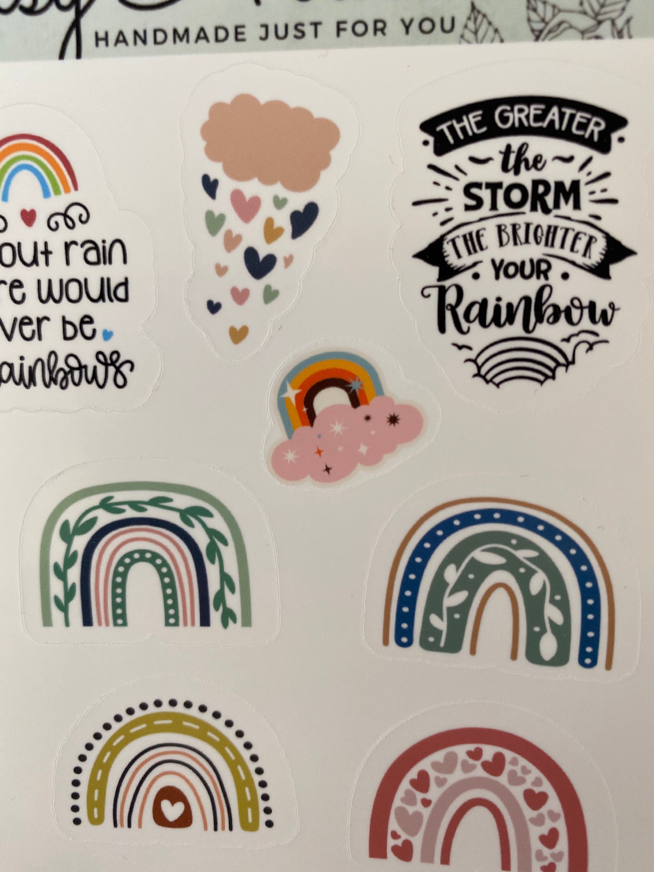 Boho Rainbow Stickersrainbow Sticker Sheet Artsy | Etsy