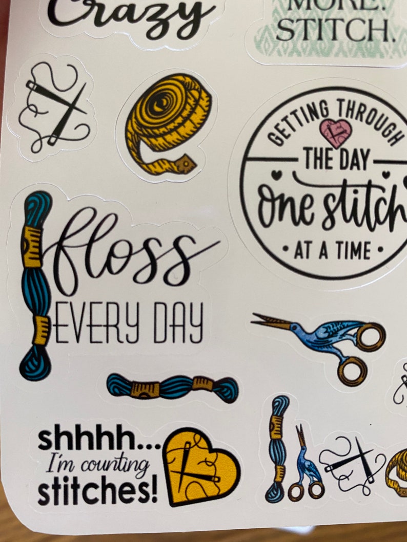 Cross Stitch Stickerscross Stitch Sticker Sheet Artsy - Etsy
