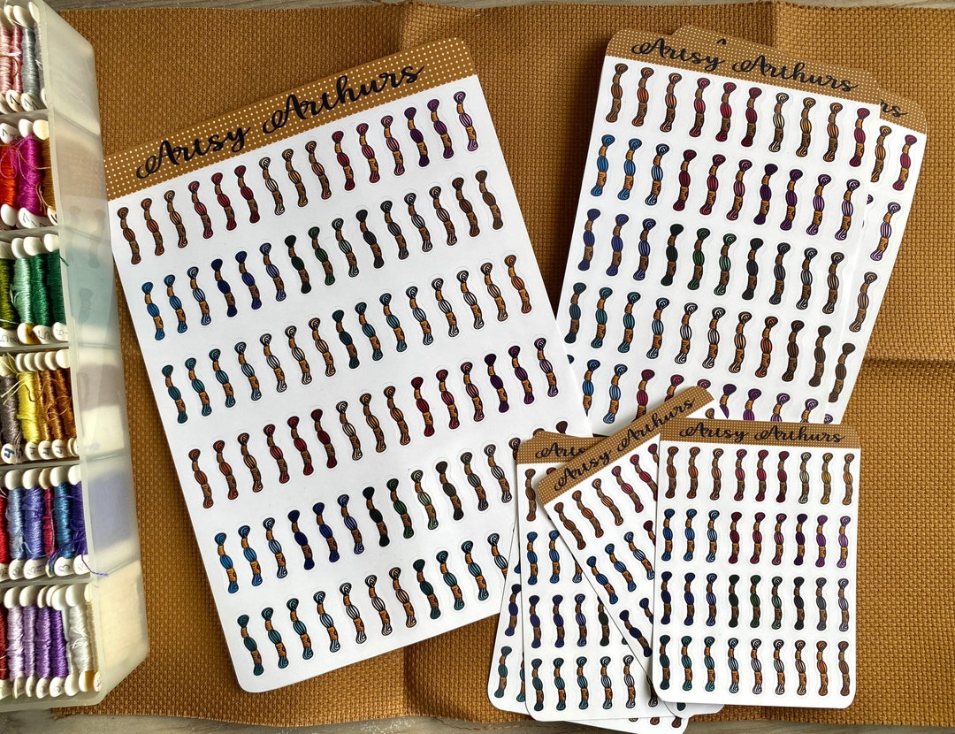 Floss Thread Stickers: Cross Stitch Embroidery Stickers - Etsy