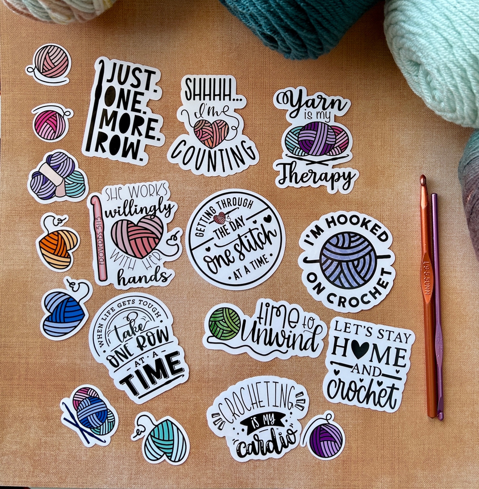 Crochet Stickers,crochet Sticker Pack,artsy Arthurs,hooked on Crochet ...