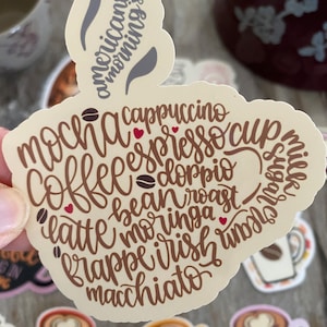 Coffee Sticker,be Happy Coffee Sticker Pack, Coffee Decals, Artsy ...