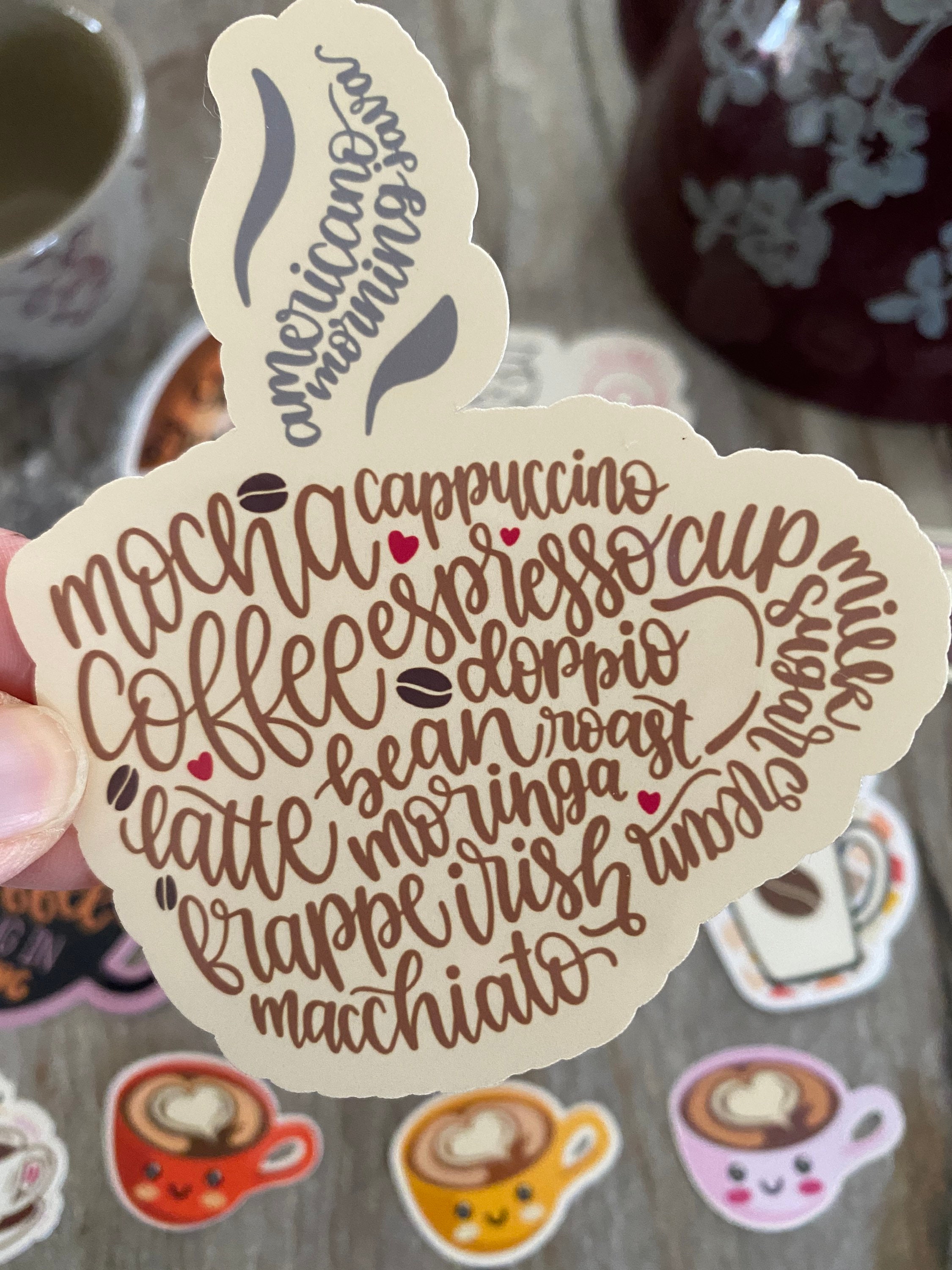 Coffee Sticker,be Happy Coffee Sticker Pack, Coffee Decals, Artsy ...