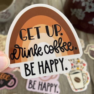 Coffee Sticker,be Happy Coffee Sticker Pack, Coffee Decals, Artsy ...