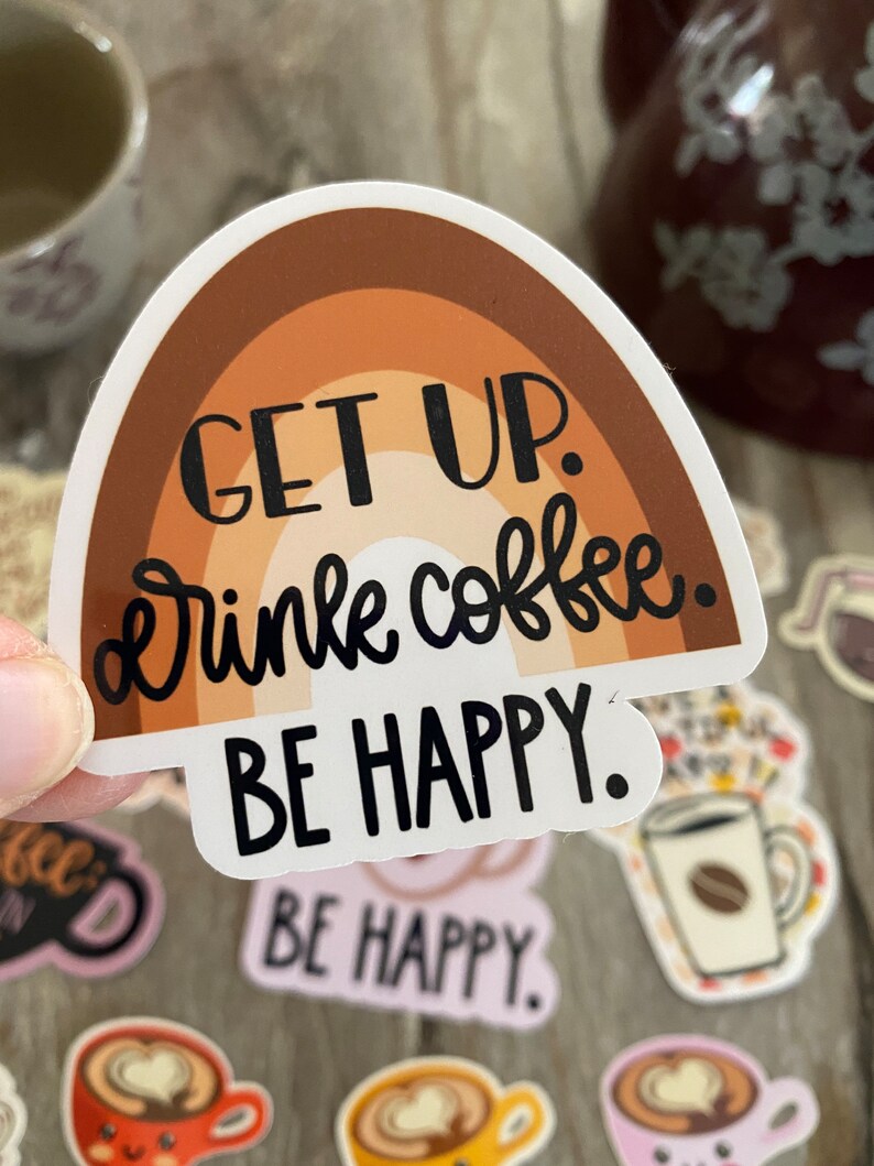 Coffee Sticker,be Happy Coffee Sticker Pack, Coffee Decals, Artsy ...