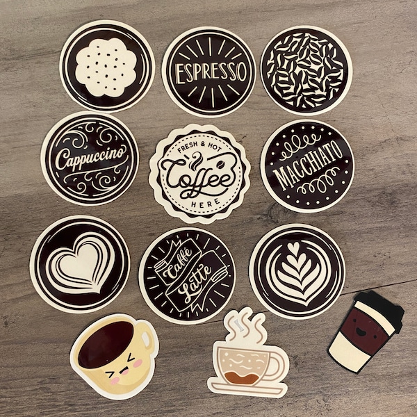 Coffee Vinyl Stickers - Etsy