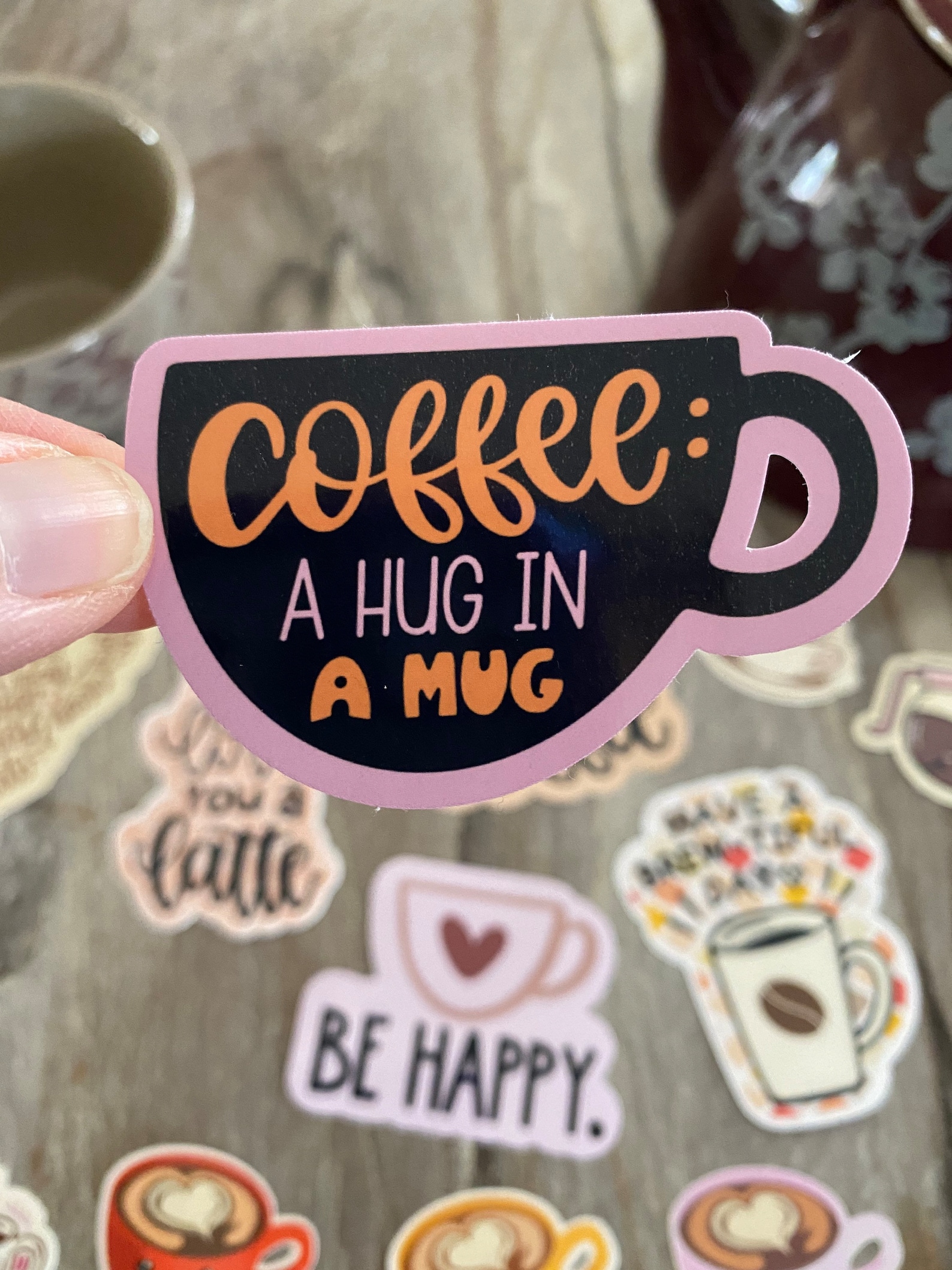 Coffee Sticker,be Happy Coffee Sticker Pack, Coffee Decals, Artsy ...