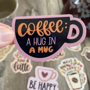 Coffee Sticker,be Happy Coffee Sticker Pack, Coffee Decals, Artsy ...