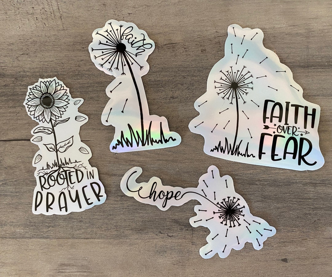 Holographic Sticker,holographic Christian Sticker,faith,hope, Prayer ...
