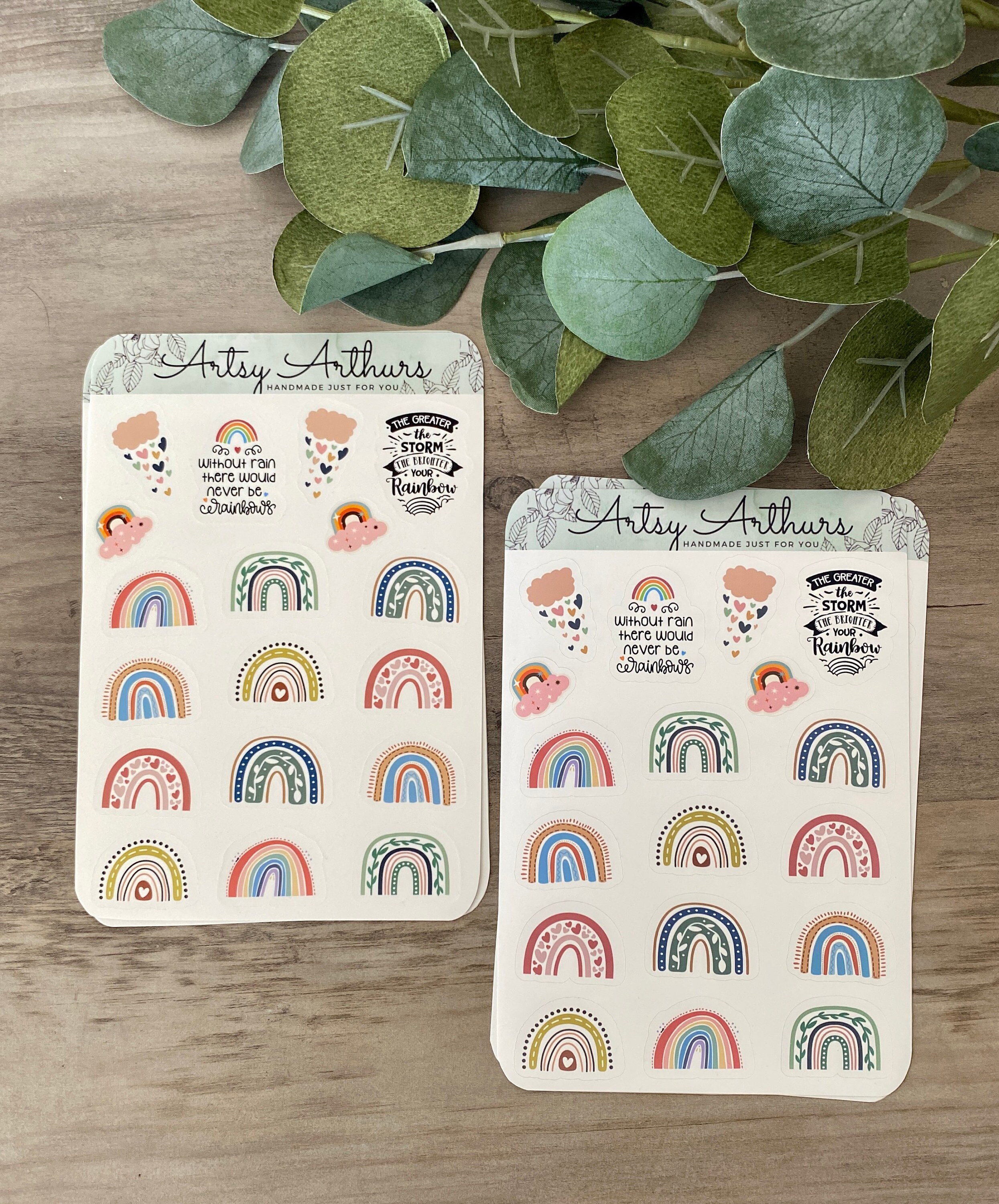 Boho Rainbow Stickersrainbow Sticker Sheet Artsy | Etsy