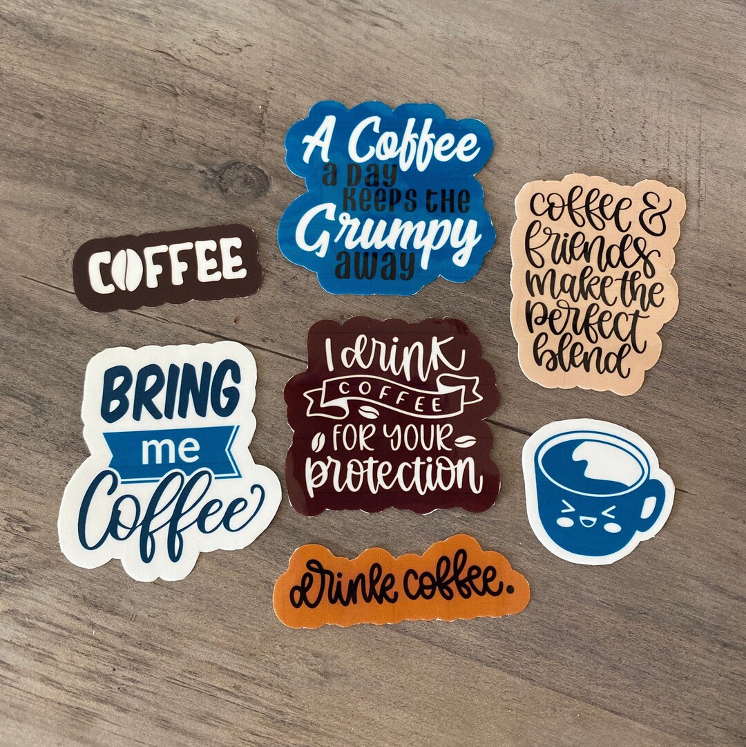 Coffee Sticker,drink Coffee Sticker Pack, Coffee Decal Pack, Artsy ...