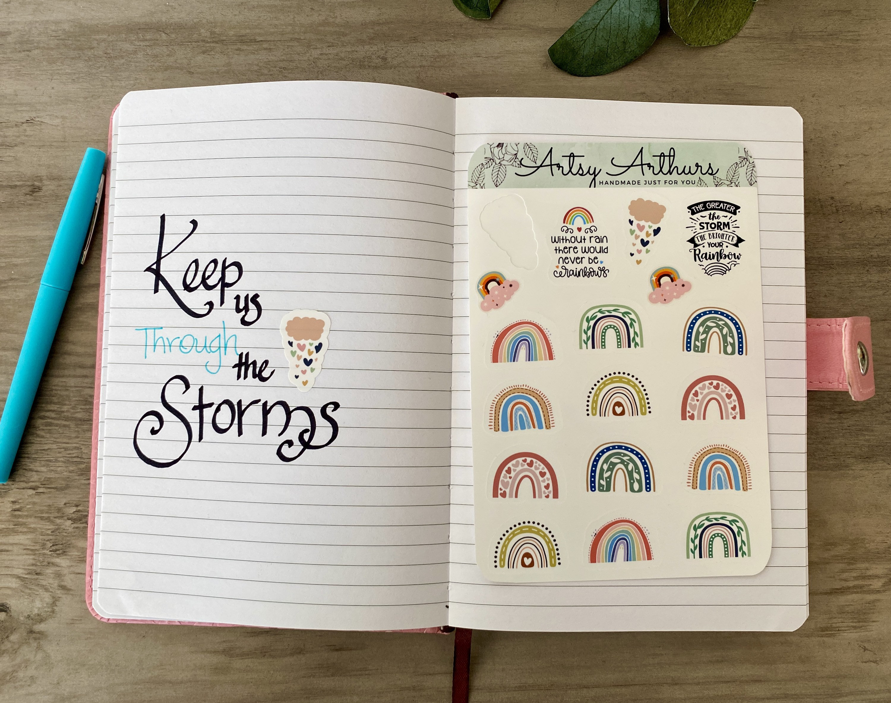 Boho Rainbow Stickersrainbow Sticker Sheet Artsy | Etsy