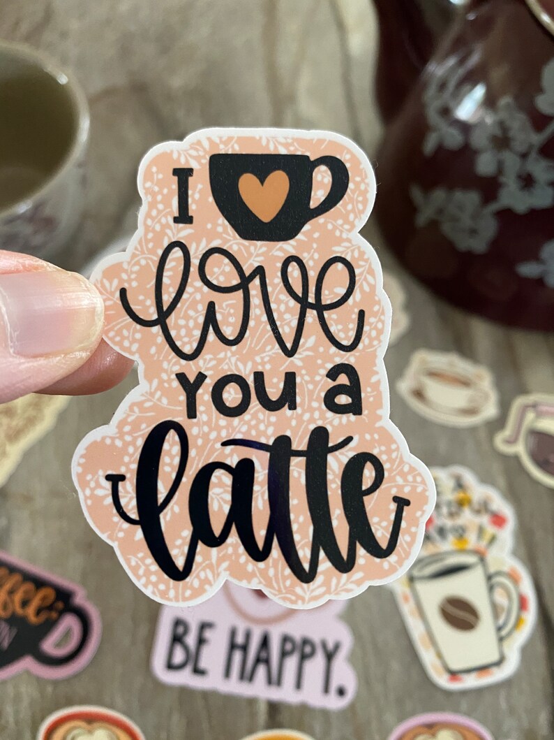 Coffee Sticker,be Happy Coffee Sticker Pack, Coffee Decals, Artsy ...