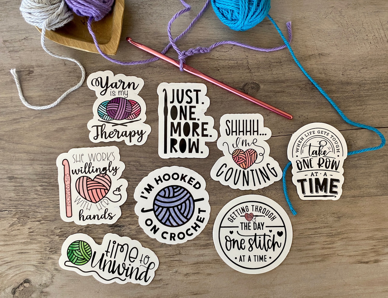 Crochet Stickers,crochet Sticker Pack,artsy Arthurs,hooked on Crochet ...