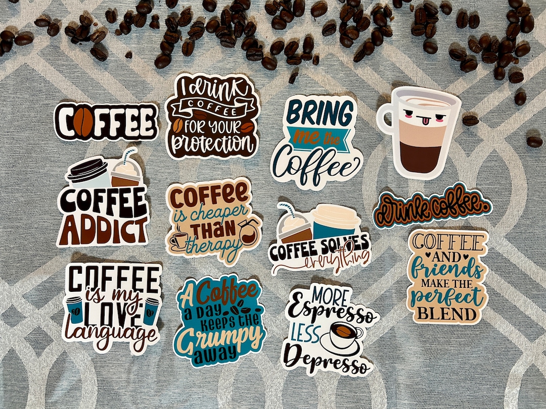 Coffee Sticker,drink Coffee Sticker Pack, Coffee Decal Pack, Artsy ...