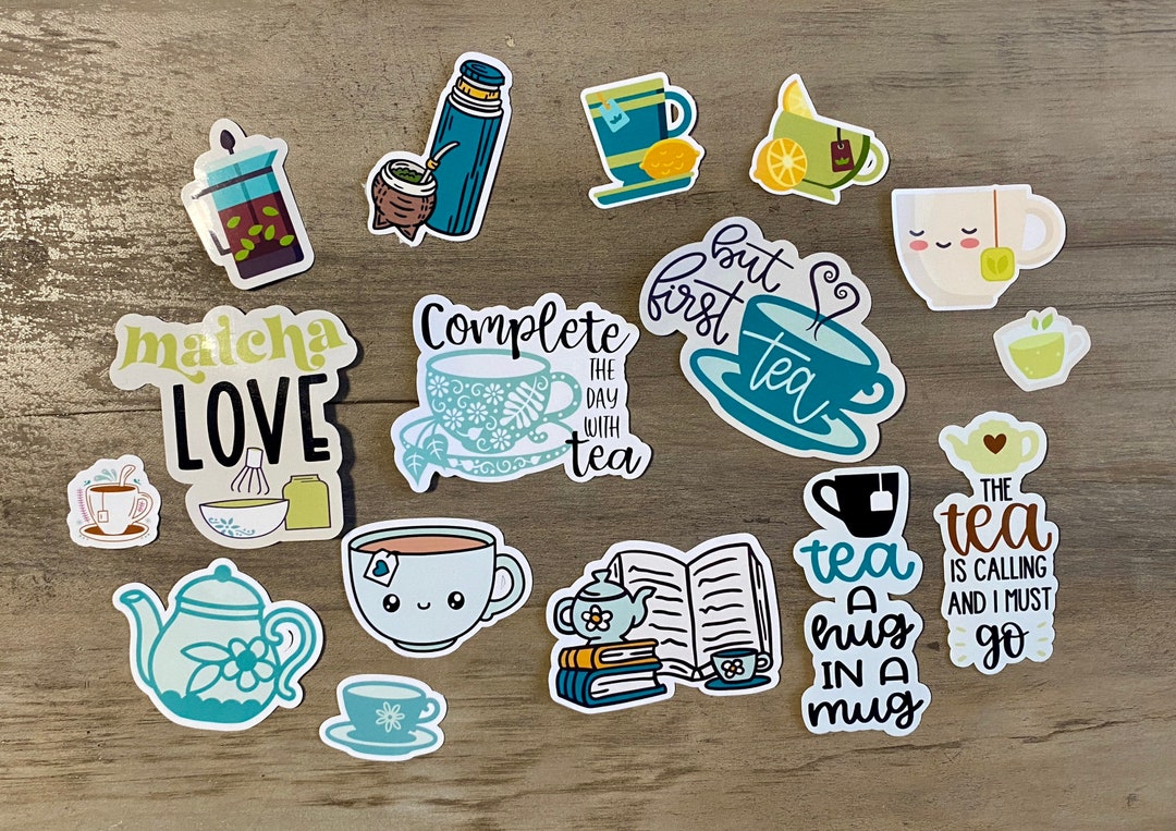Tea Stickers,but First Tea Sticker Set,artsy Arthurs,tea Sticker,matcha ...