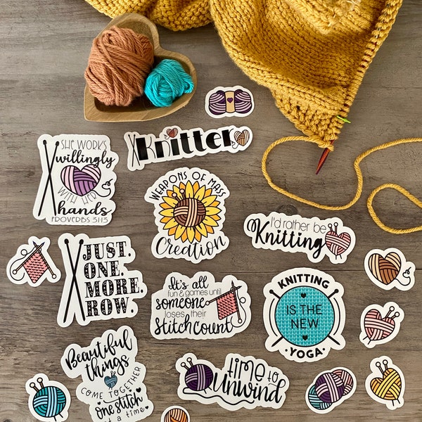 Knitting Vinyl Decal - Etsy