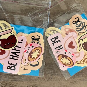 Coffee Sticker,be Happy Coffee Sticker Pack, Coffee Decals, Artsy ...