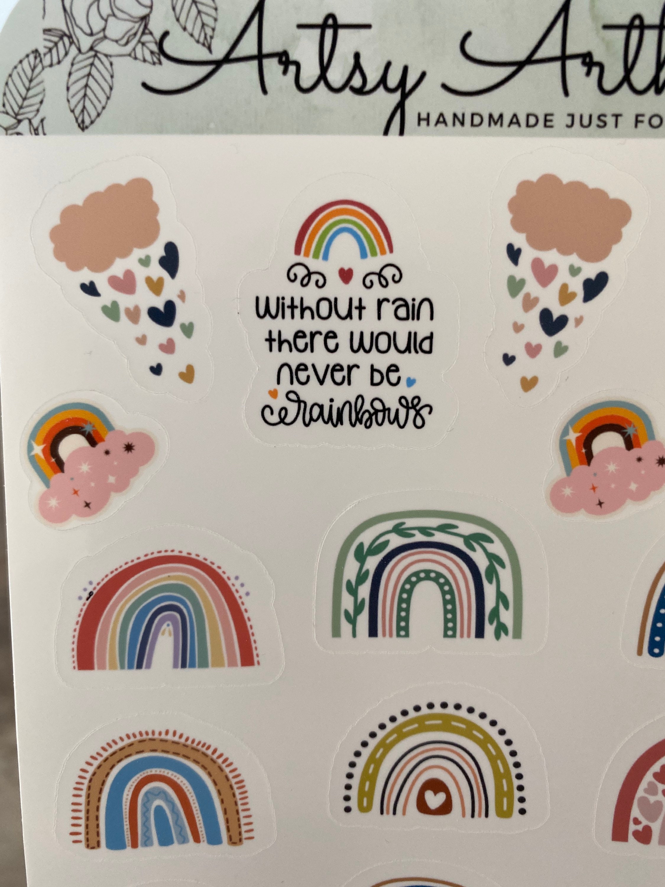 Boho Rainbow Stickersrainbow Sticker Sheet Artsy | Etsy