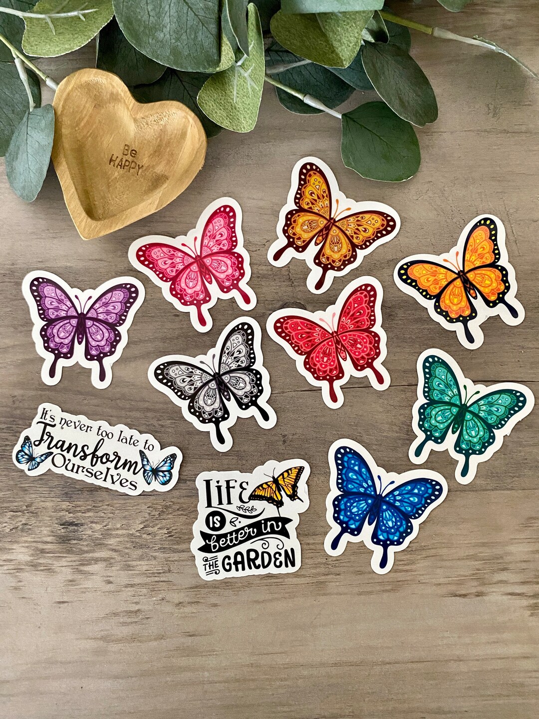 Butterfly Stickers,butterfly Sticker Pack, Artsy Arthurs,mandala ...