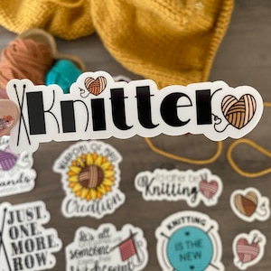 Knitting Stickers,knitting Sticker Pack, Artsy Arthurs,hydro Flask ...