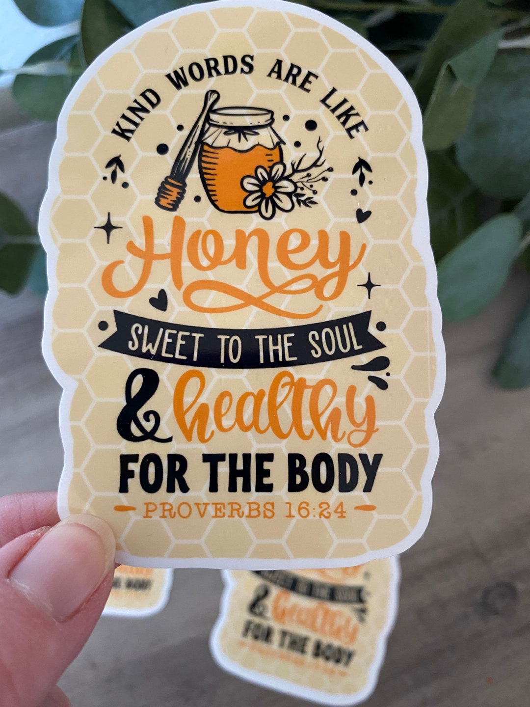 Kind Words Bible Verse Sticker: Honeycomb Waterproof Decal - Etsy