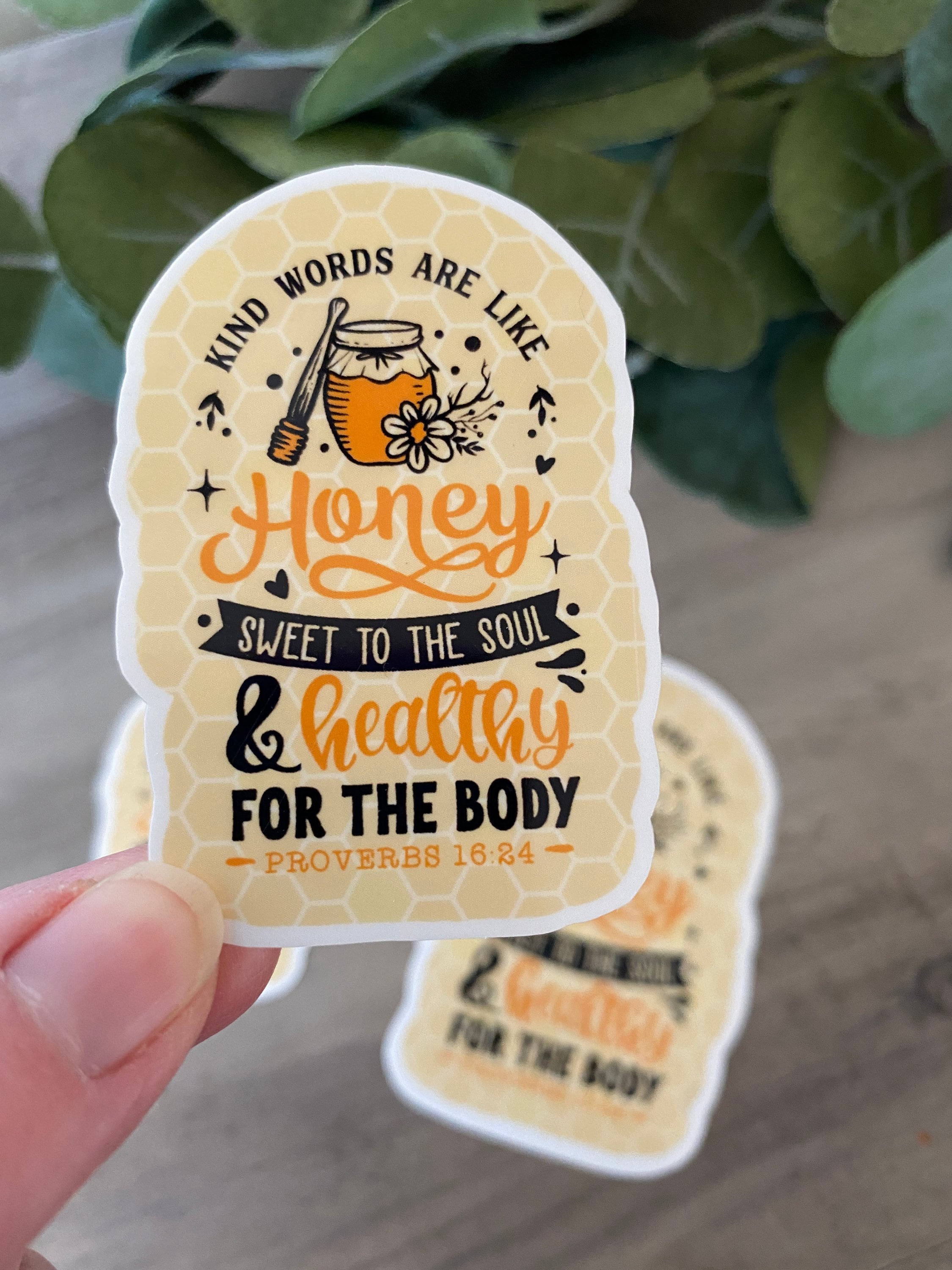 Kind Words Bible Verse Sticker: Honeycomb Waterproof Decal - Etsy
