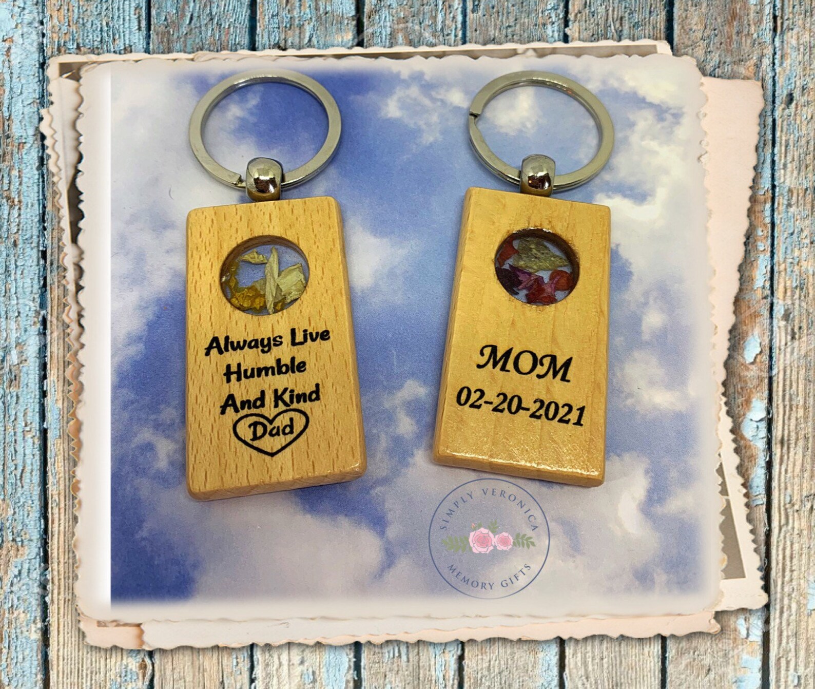 Personalized Keychain Wooden Keychain Men Keepsakes Funeral - Etsy