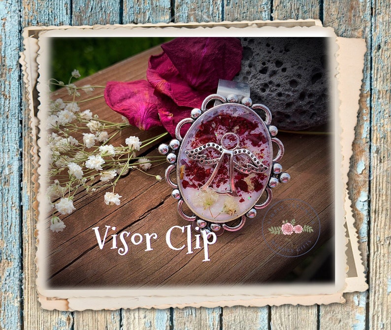 Visor Clip Memorial Visor Clip Guardian Angel Clip Dried - Etsy