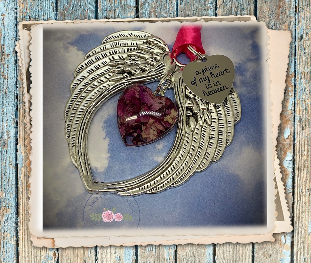 Guardian Angel Ornament, Angel Wing With Flower Petals, Christmas ...