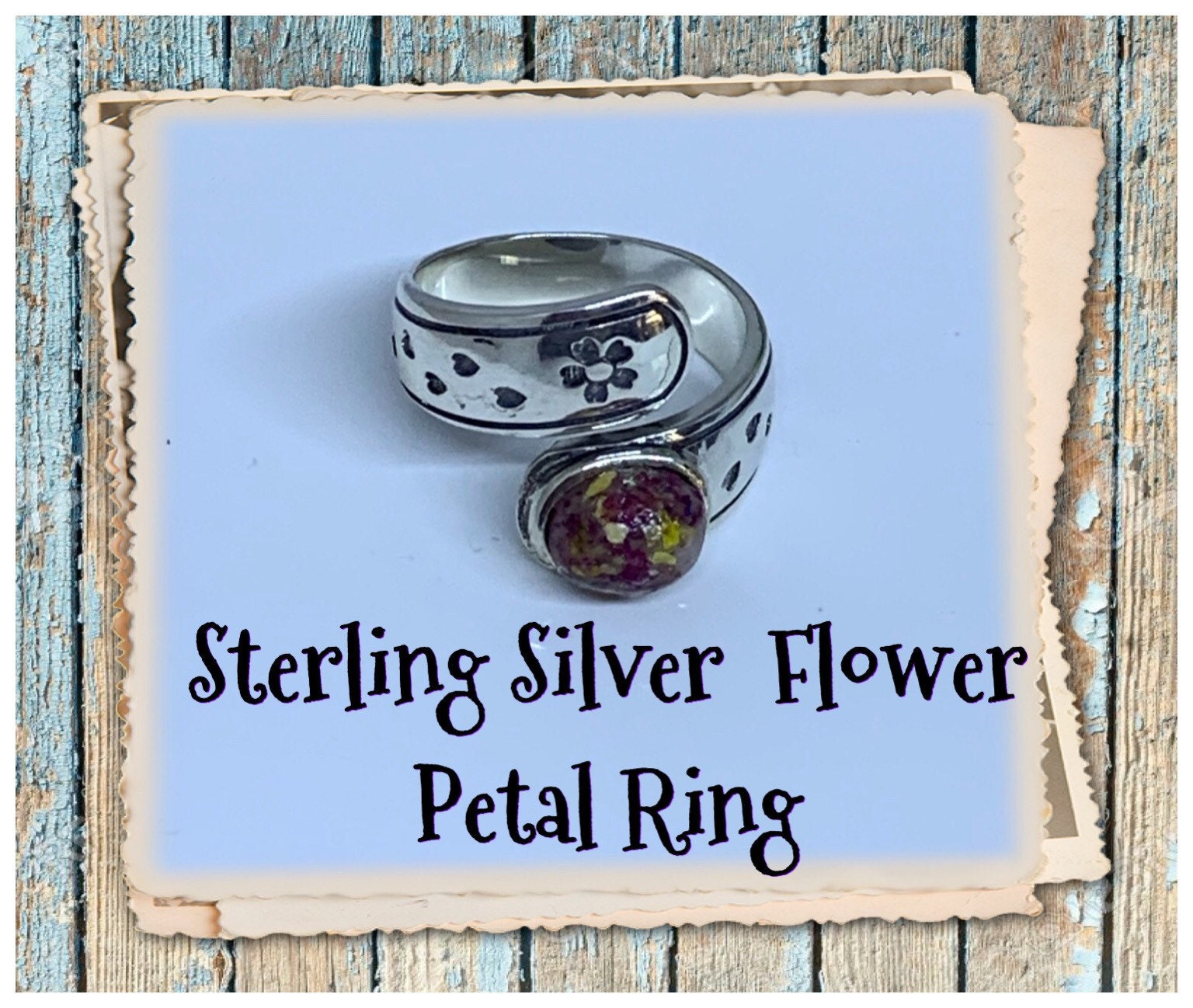Flower Petal Ring, Spoon Ring With Flowers, Sterling Silver Ring ...