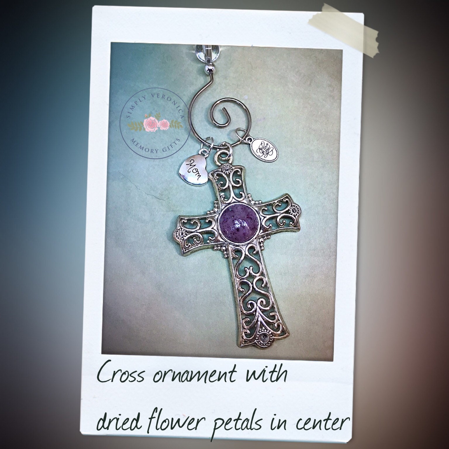 Cross Dried Flower Petal Ornament Cross Keepsake Ornament | Etsy