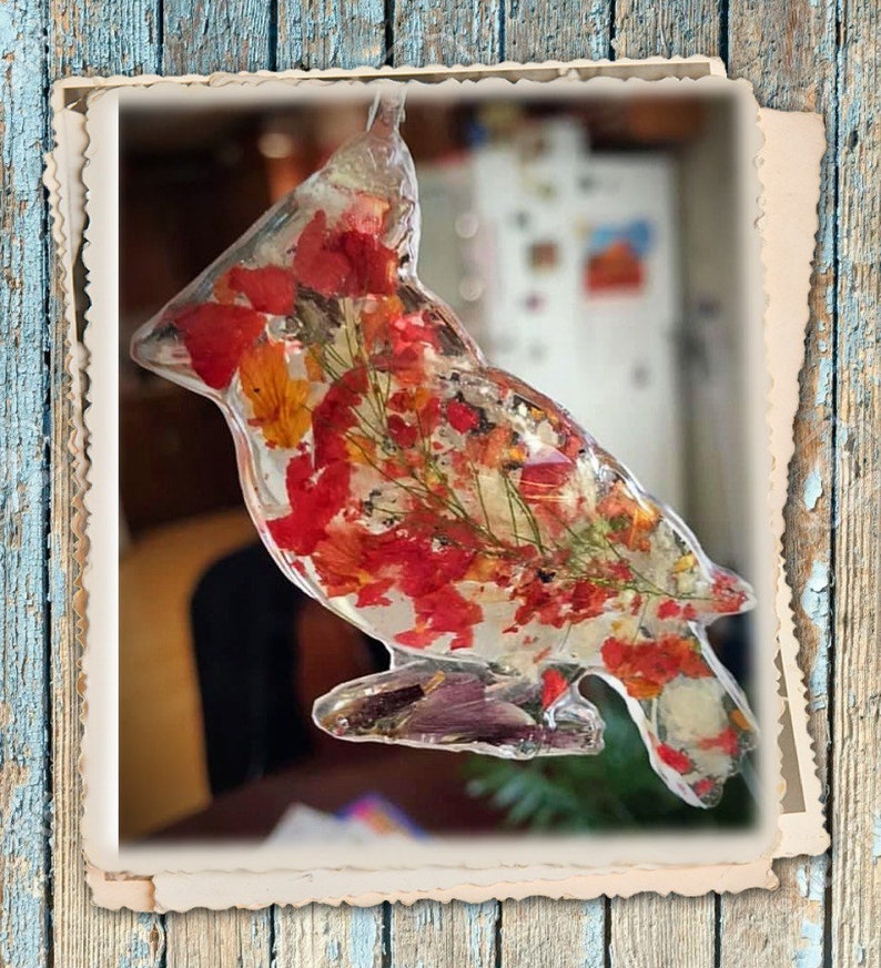 Cardinal Appears Red Bird Sun Catcher Funeral Flower Ts Etsy